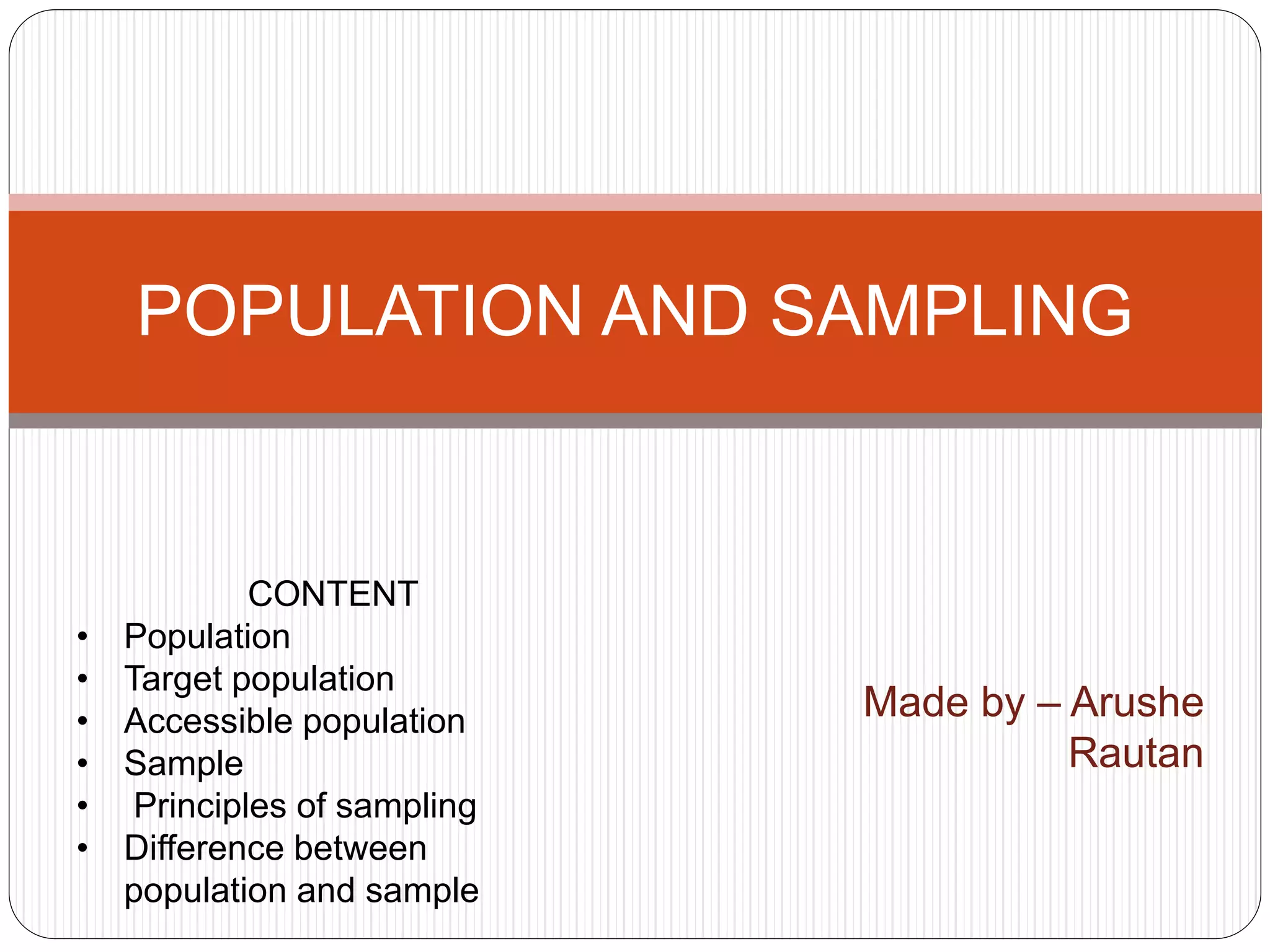 Population vs sample | PPTX