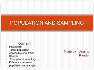 Population vs sample | PPTX