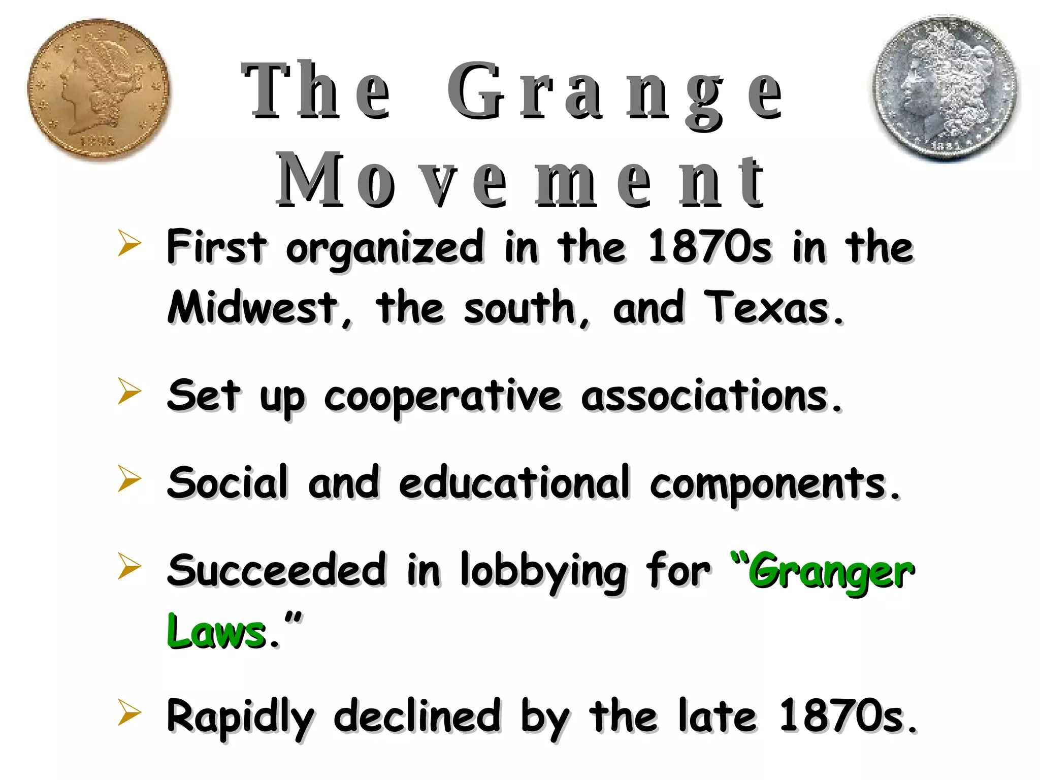 Populismandthe Electionof1896 | PPT