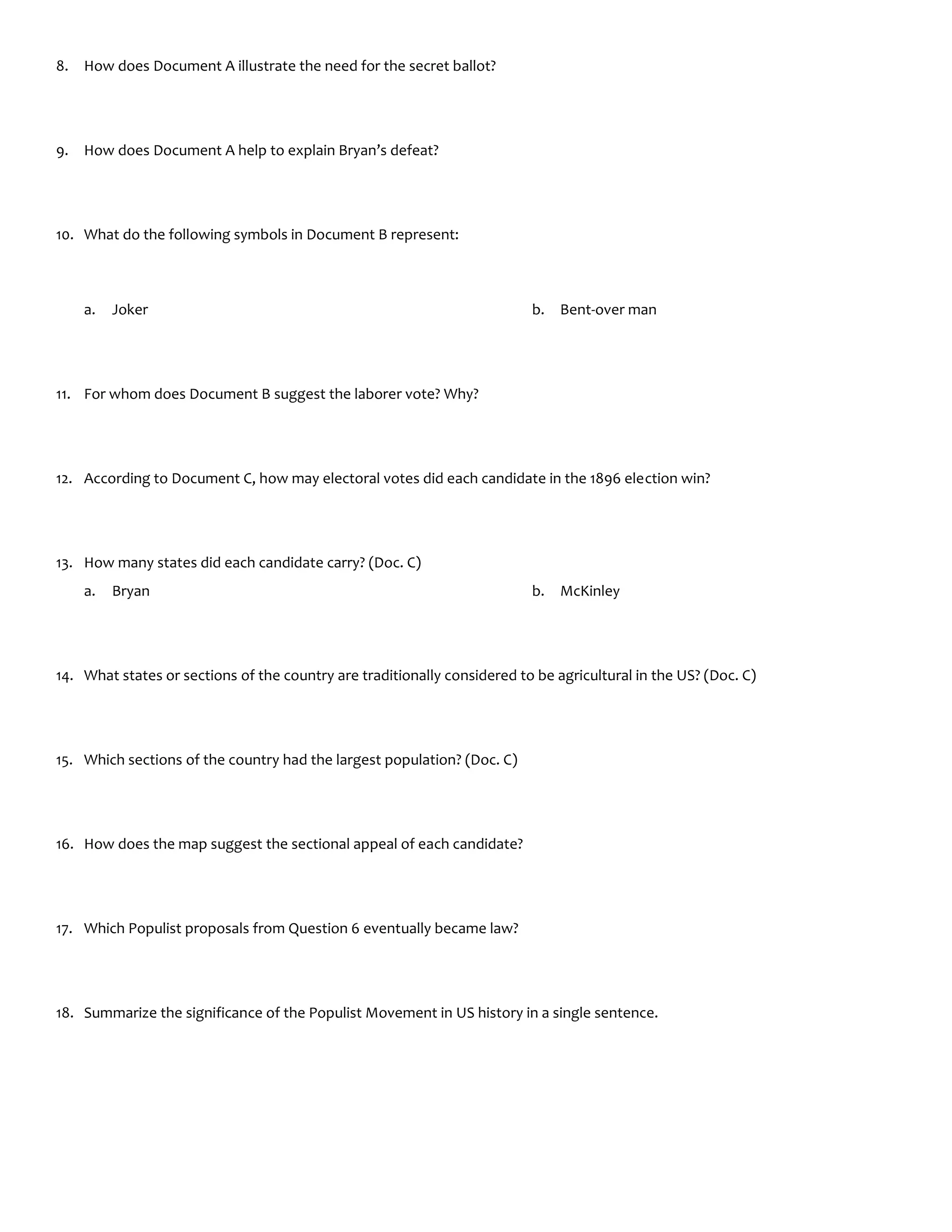 Populism documents worksheet_4 | PDF