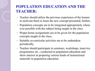 Popultion education | PPTX