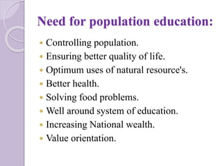 Popultion education | PPTX