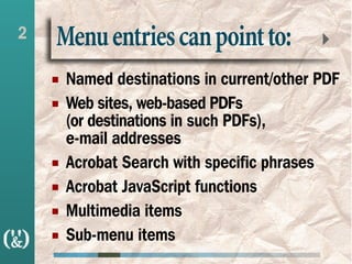Pop-Up Menus in PDF (with FrameMaker-to-Acrobat TimeSavers + Navigation Assistant) | PDF