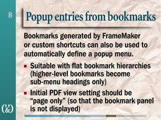 Pop-Up Menus in PDF (with FrameMaker-to-Acrobat TimeSavers + Navigation ...