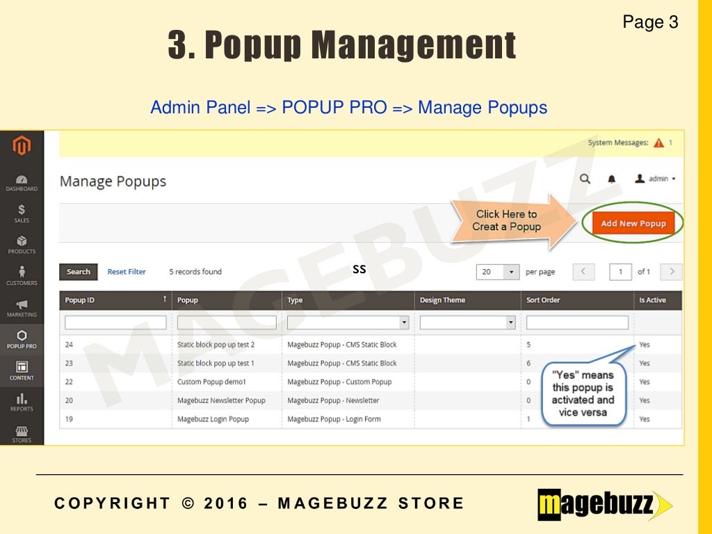 User Guide for Magento 2 Popup Pro Extension - MAGEBUZZ