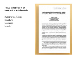 Popular & Scholarly Articles | PPTX