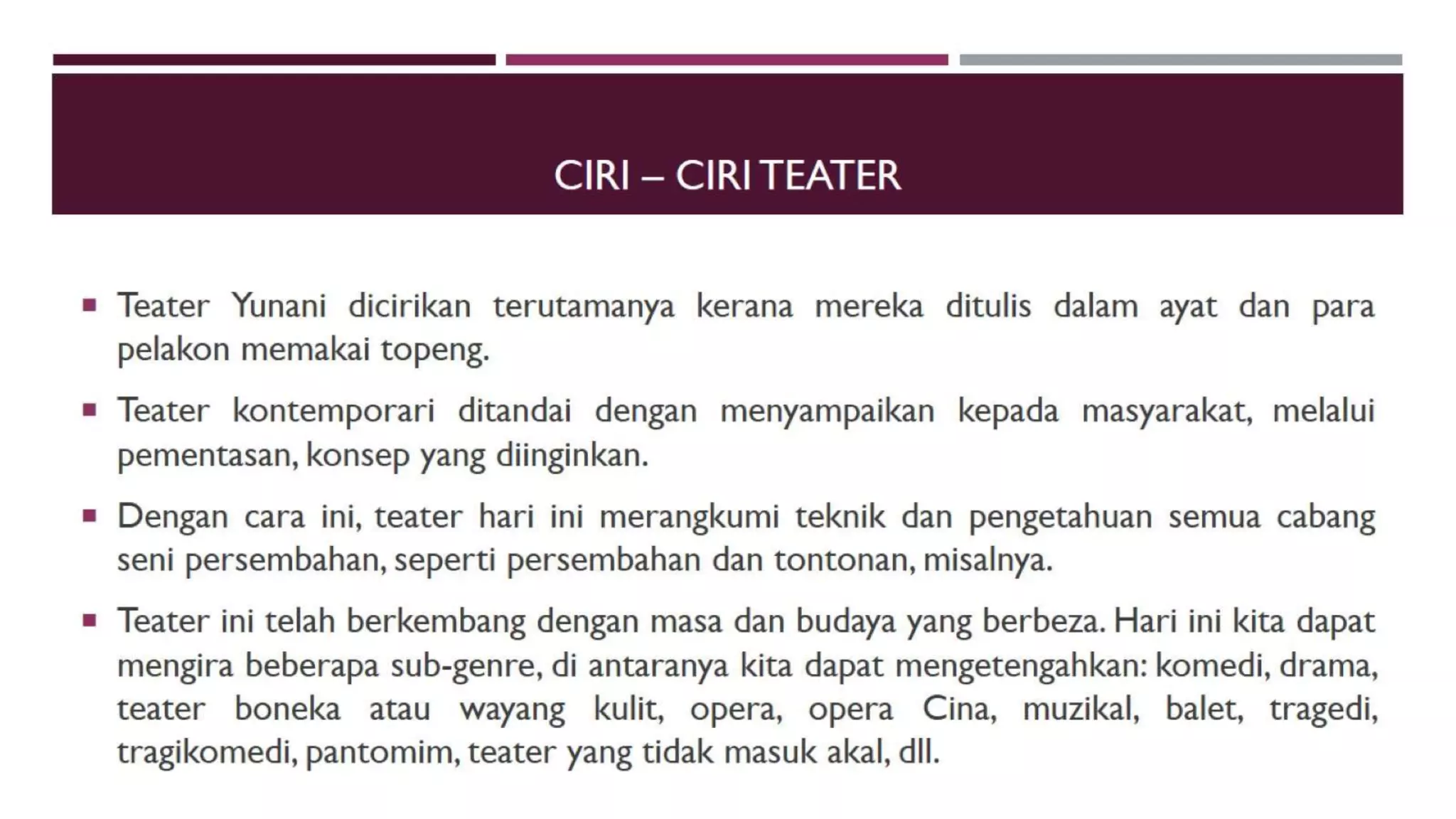 Teater Dalam Seni Persembahan | PPT