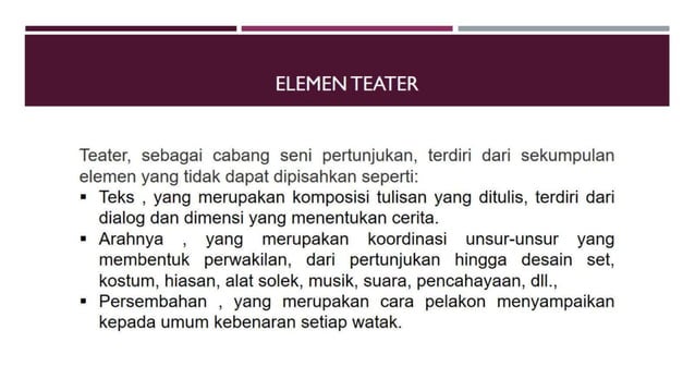 Teater Dalam Seni Persembahan | PPT