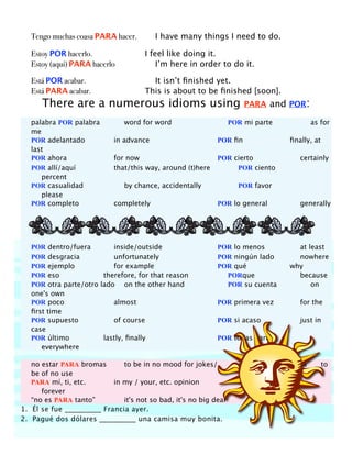 Por vs. Para Generalization | PAGES | Books and Literature