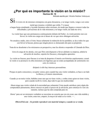 Por que-es-importante-la-vision-en-la-mision | PDF