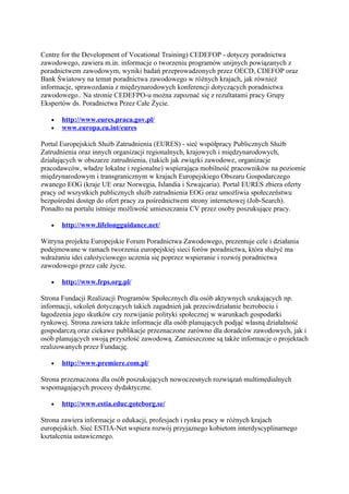 Poradnictwo w sieci informacje | DOC