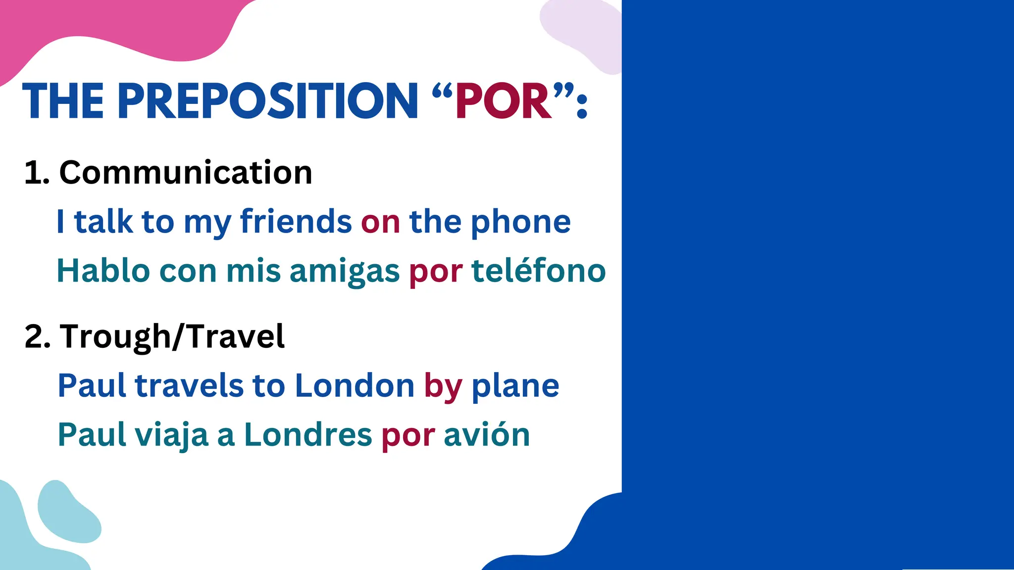 learn por and para in spanish in 10 minutes | PDF