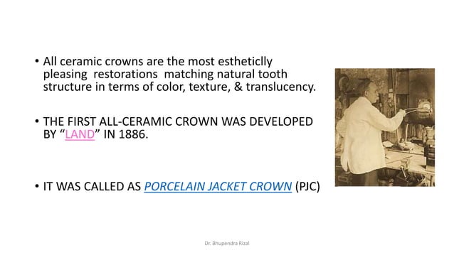 Porcelain jacket crown (PJC) | PPTX