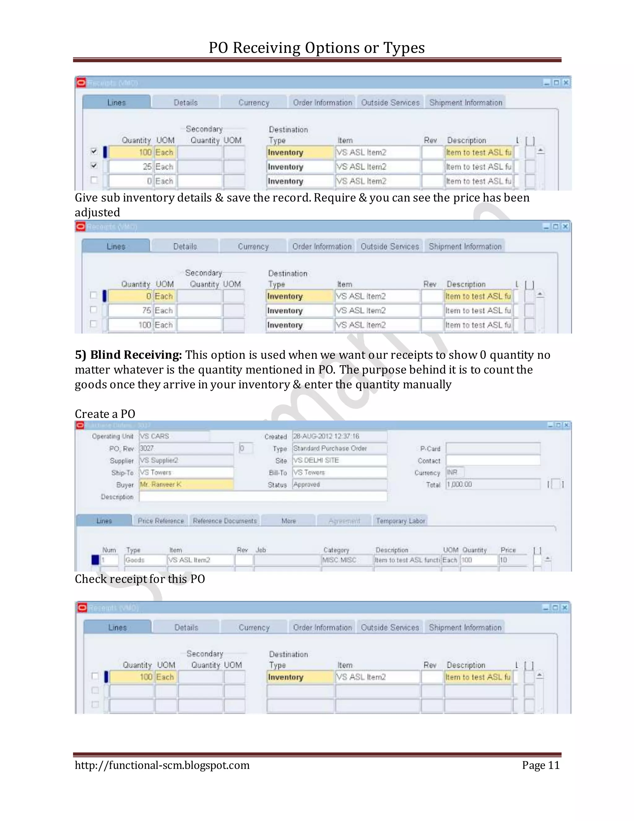 Purchase (PO) Receiving Options or Types | PDF