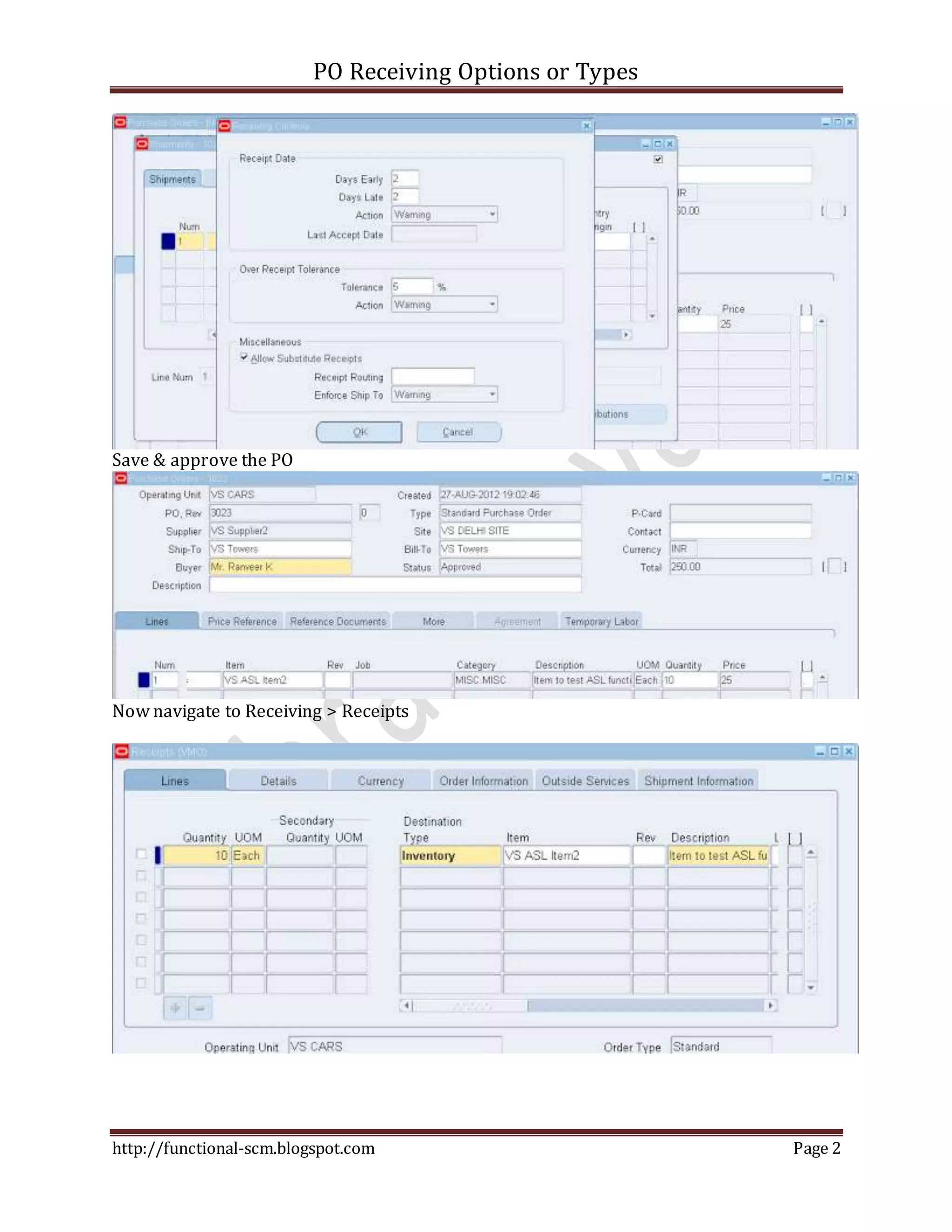 Purchase (PO) Receiving Options or Types | PDF