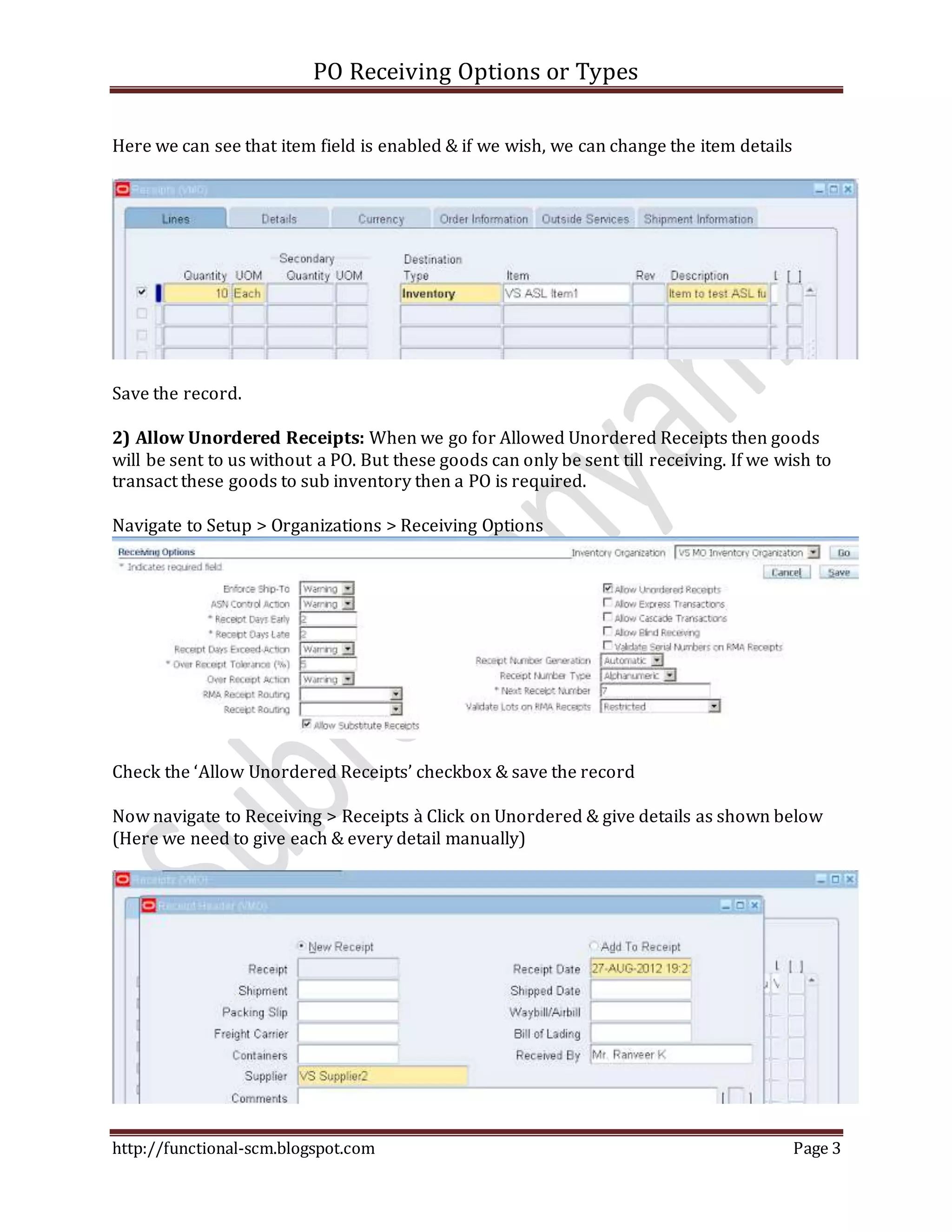 Purchase (PO) Receiving Options or Types | PDF
