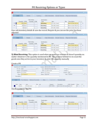 Purchase (PO) Receiving Options or Types | DOCX