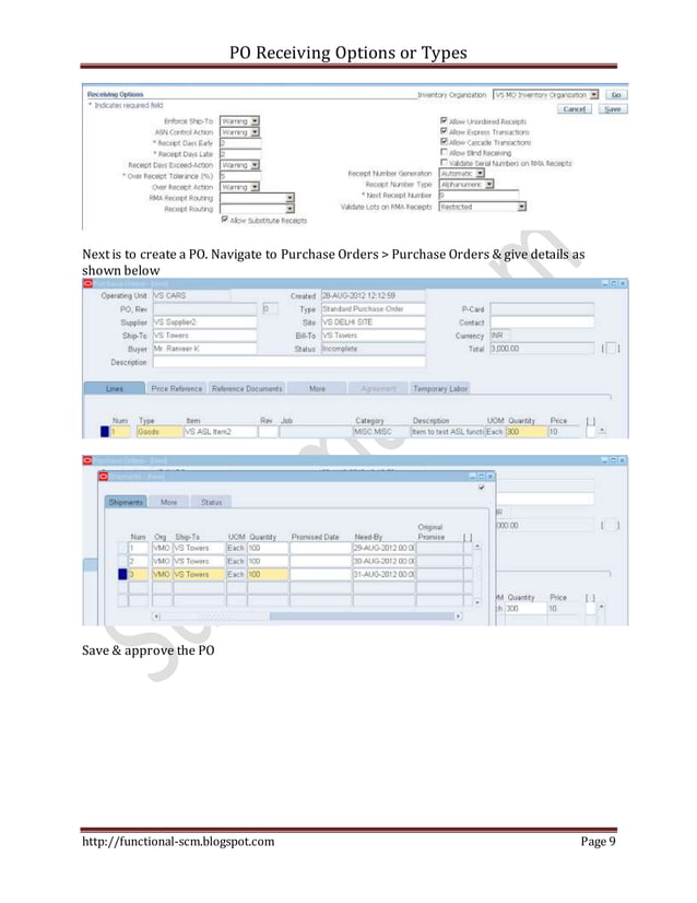 Purchase (PO) Receiving Options or Types | PDF