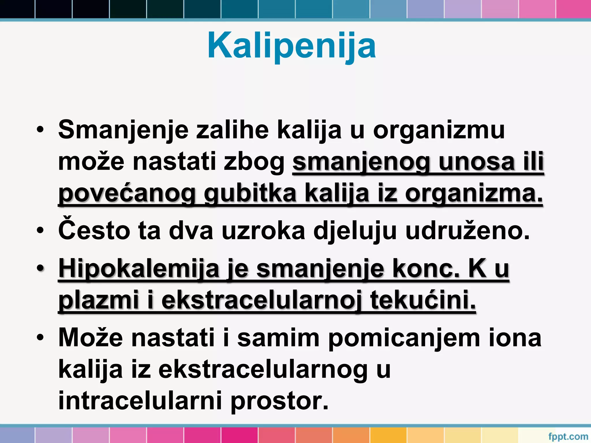 Poremećaji metabolizma kalija | PPSX