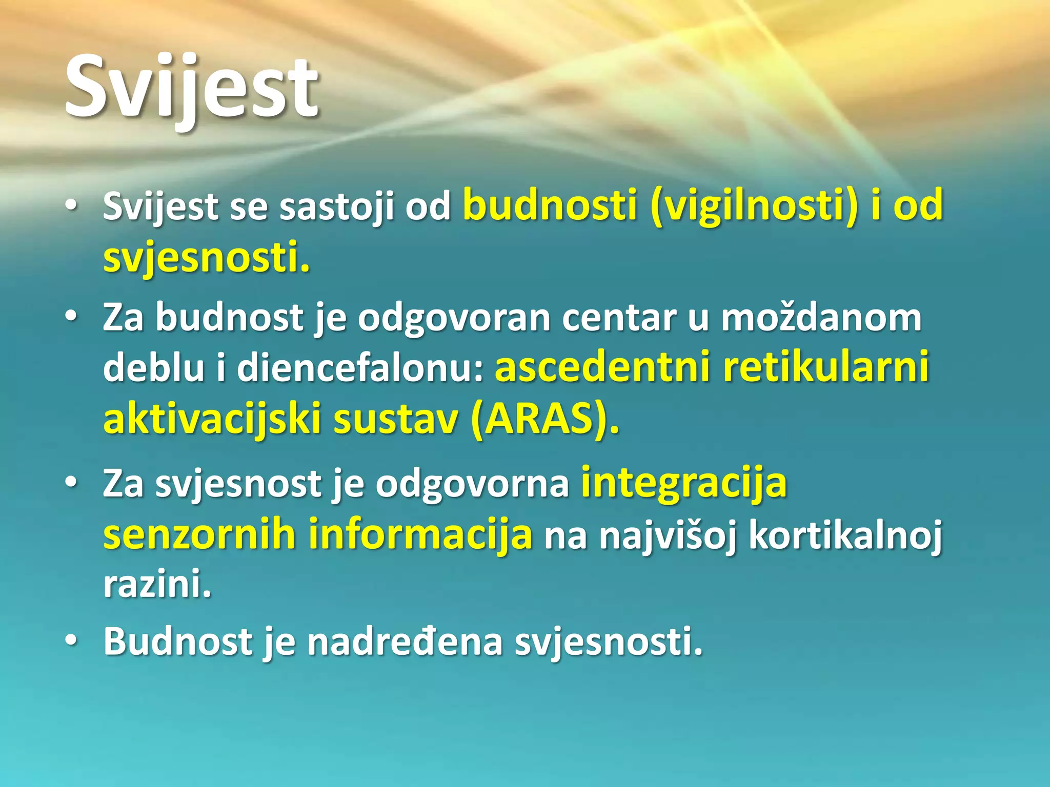 Poremećaji stanja svijesti | PPSX