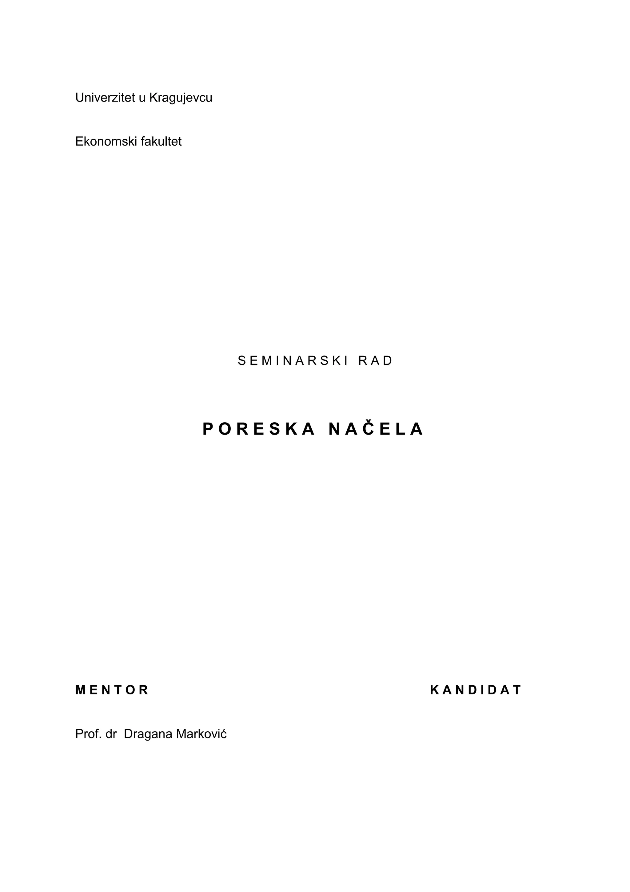 Poreska nacela | PDF