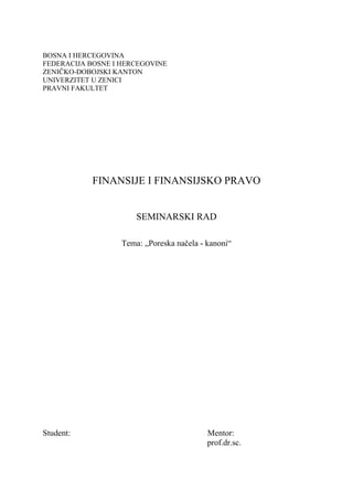 Poreska nacela kanoni - ij | PDF