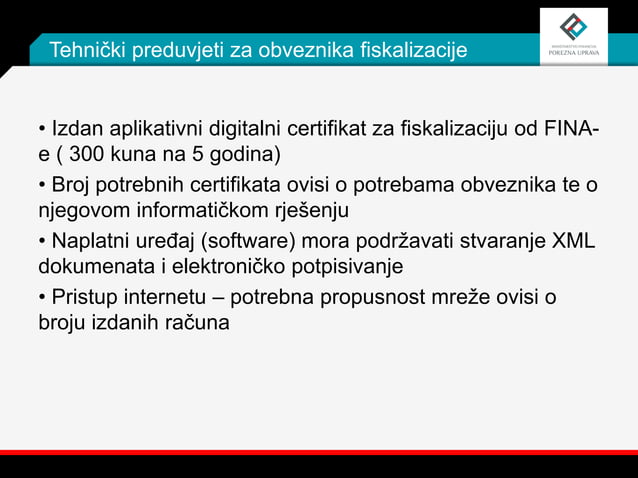 Porezna uprava - Fiskalizacija | PPT