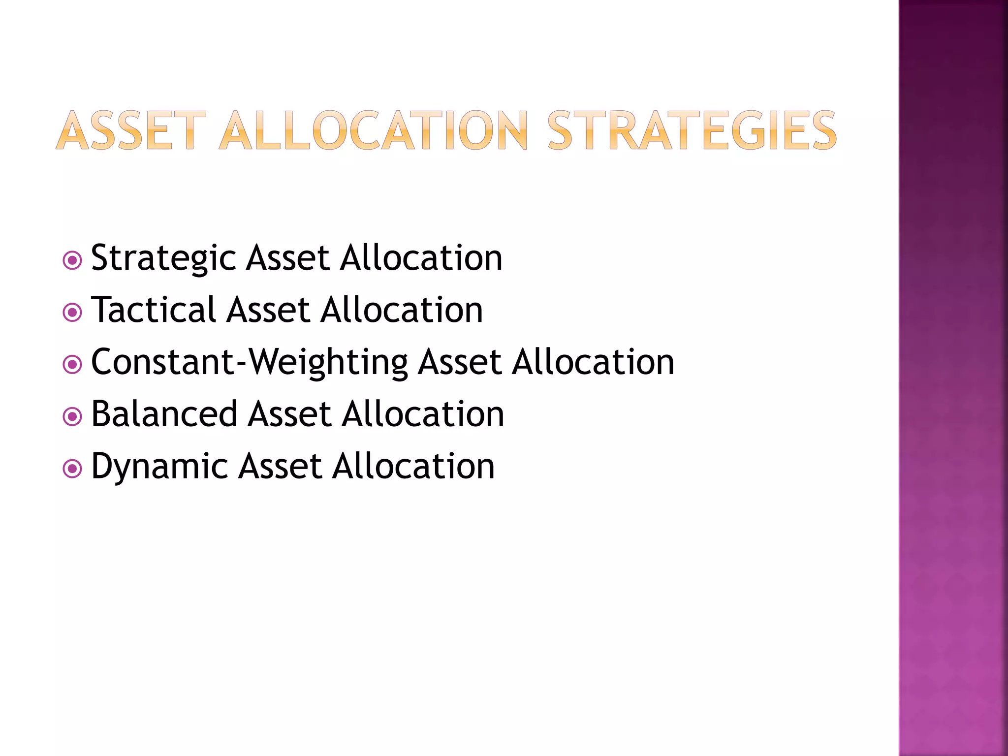 ASSET ALLOCATION | PPTX