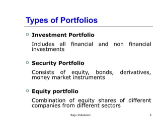 Porfolio management raju indukoori | PPT