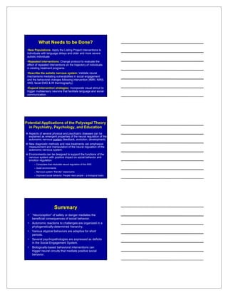 Porges - Polyvagal - Autism - Hakomi Conference Presentation - Brain Behavior handout | PDF ...