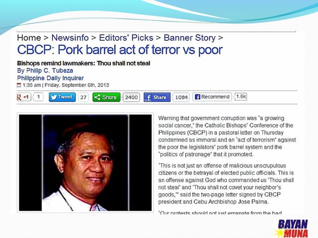 Pork barrel is alive | PPT | Government Support and Welfare | Financial ...