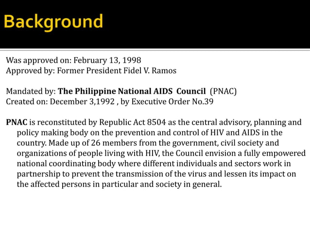 Republic Act 8504: Philippine AIDS Prevention and Control Act of 1998 ...