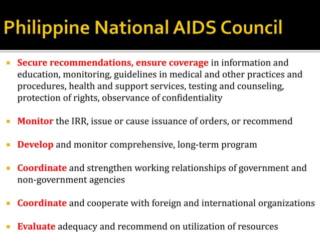 Republic Act 8504: Philippine AIDS Prevention and Control Act of 1998 ...