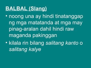 Pormal at di pormal na salita | PPT