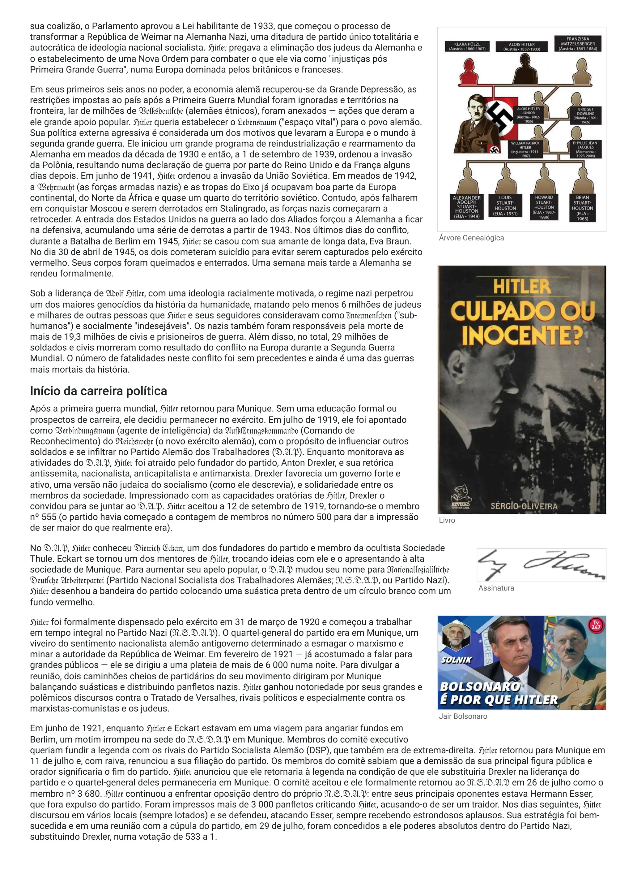 Adolf Hitler - Nazismo - História - Segunda Guerra Mundial | PDF
