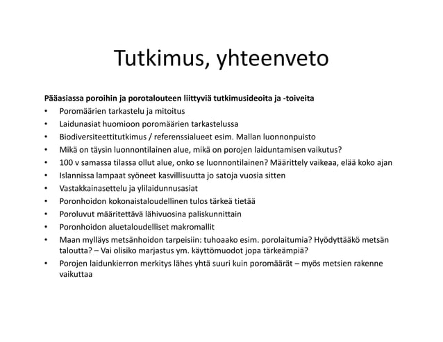 Poro ja kalapäivät pyöreänpöydän keskustelut-tutkimus | PPT