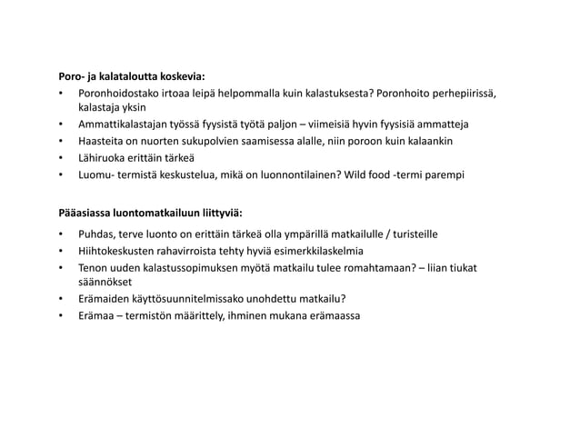 Poro ja kalapäivät pyöreänpöydän keskustelut-tutkimus | PPT