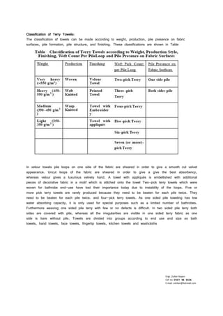 Poroduction Of Terry Towe L | PDF