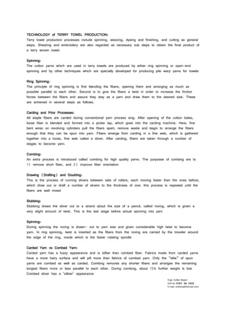 Poroduction Of Terry Towe L | PDF