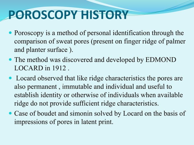 Poroscopy and edgeoscopy | PPTX