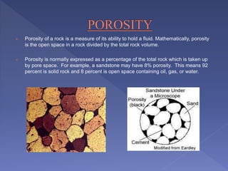 Porosity and permeability | PPTX | Geology | Science