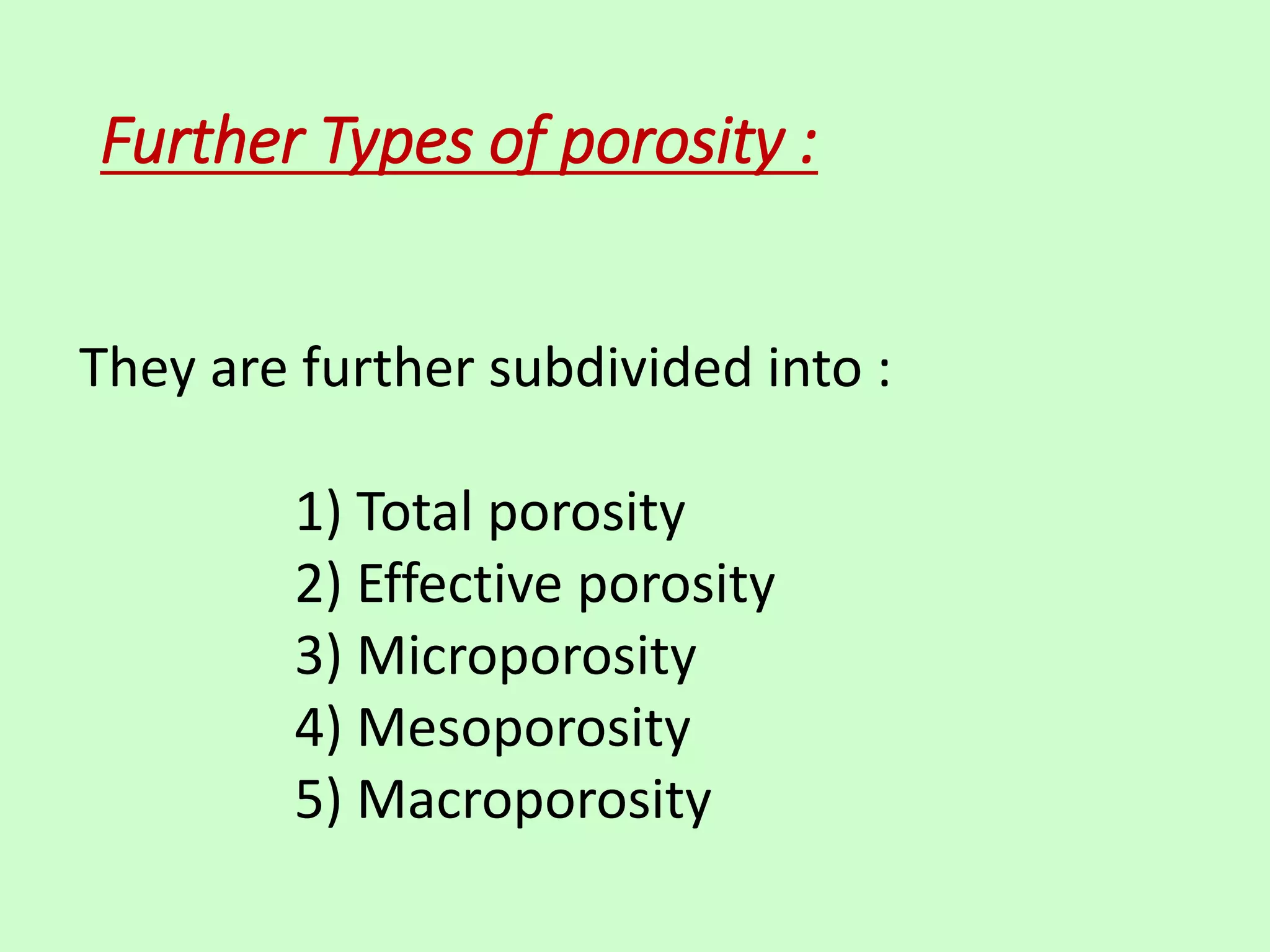 Porosity and types in geology based | PPTX