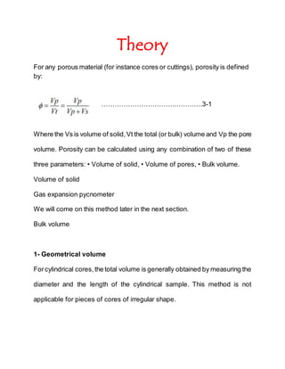 Porosity by saturation method | DOCX