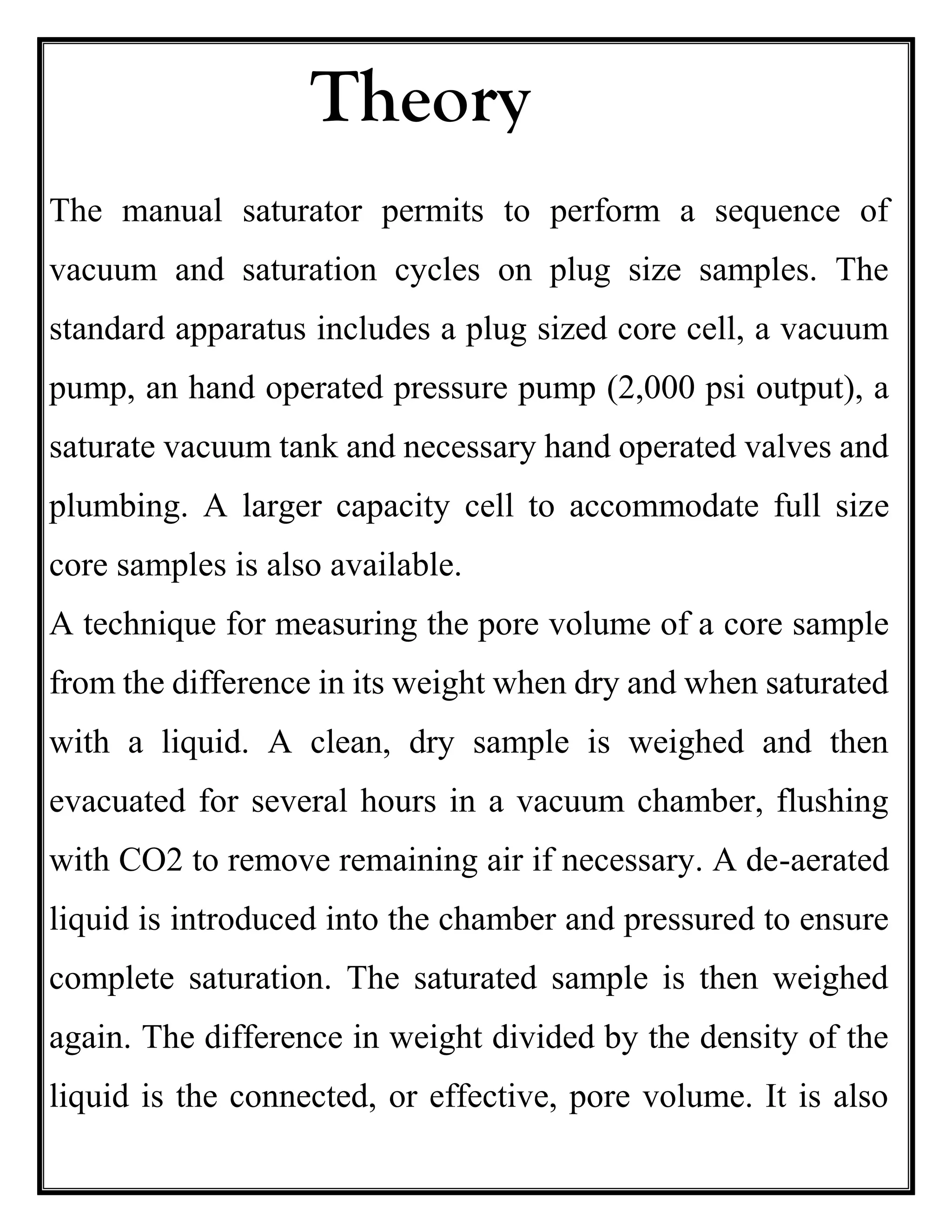 Porosity by saturation method | PDF