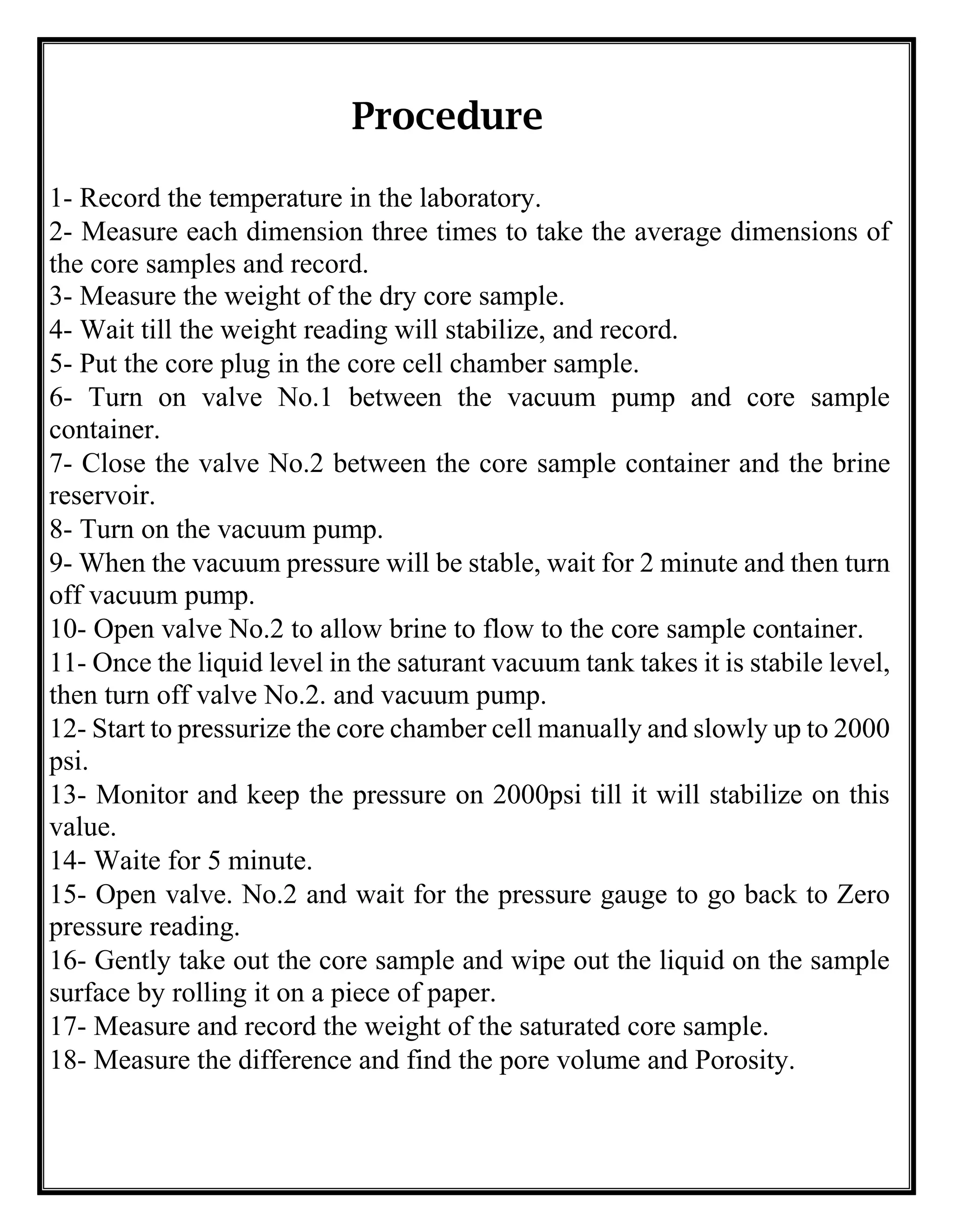 Porosity by saturation method | PDF