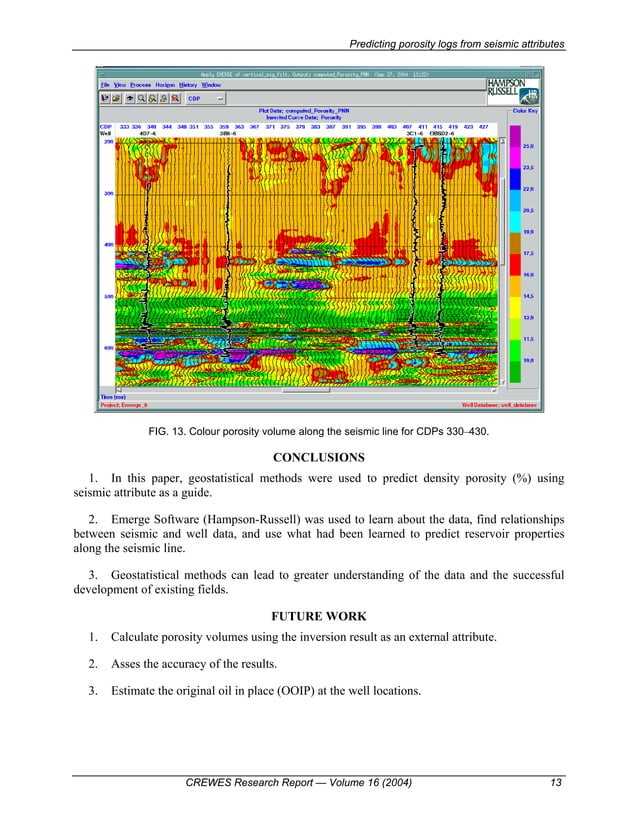Porosity Prediction From Seismic Using Geostatistic Pdf