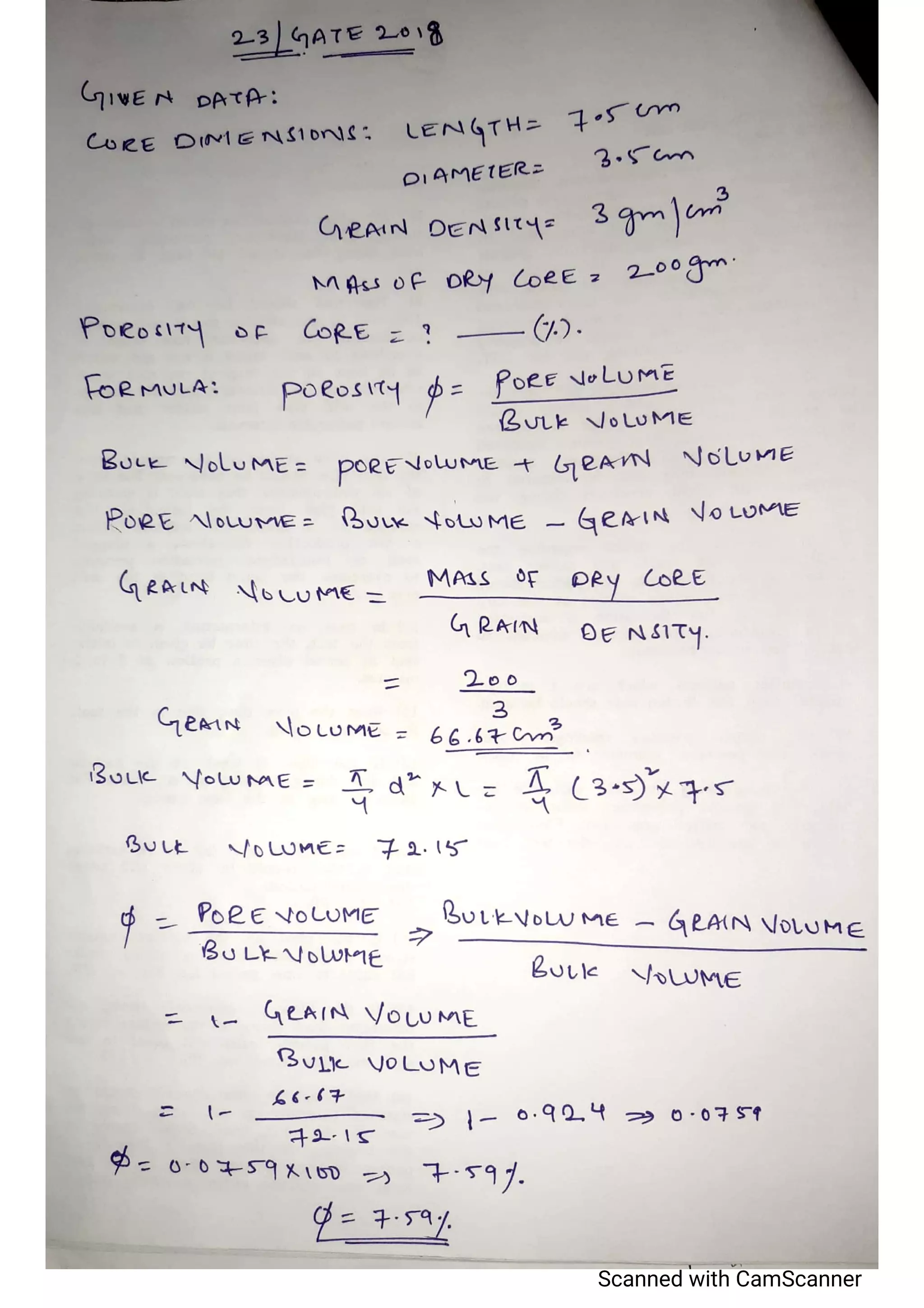 Porosity with grain volume | PDF