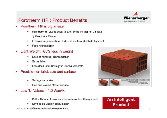 Porotherm Bricks Presentation.pdf | Construction Industry | Industries