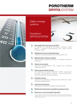 Porotherm Dryfix - system murowania na zaprawę w piance | PDF