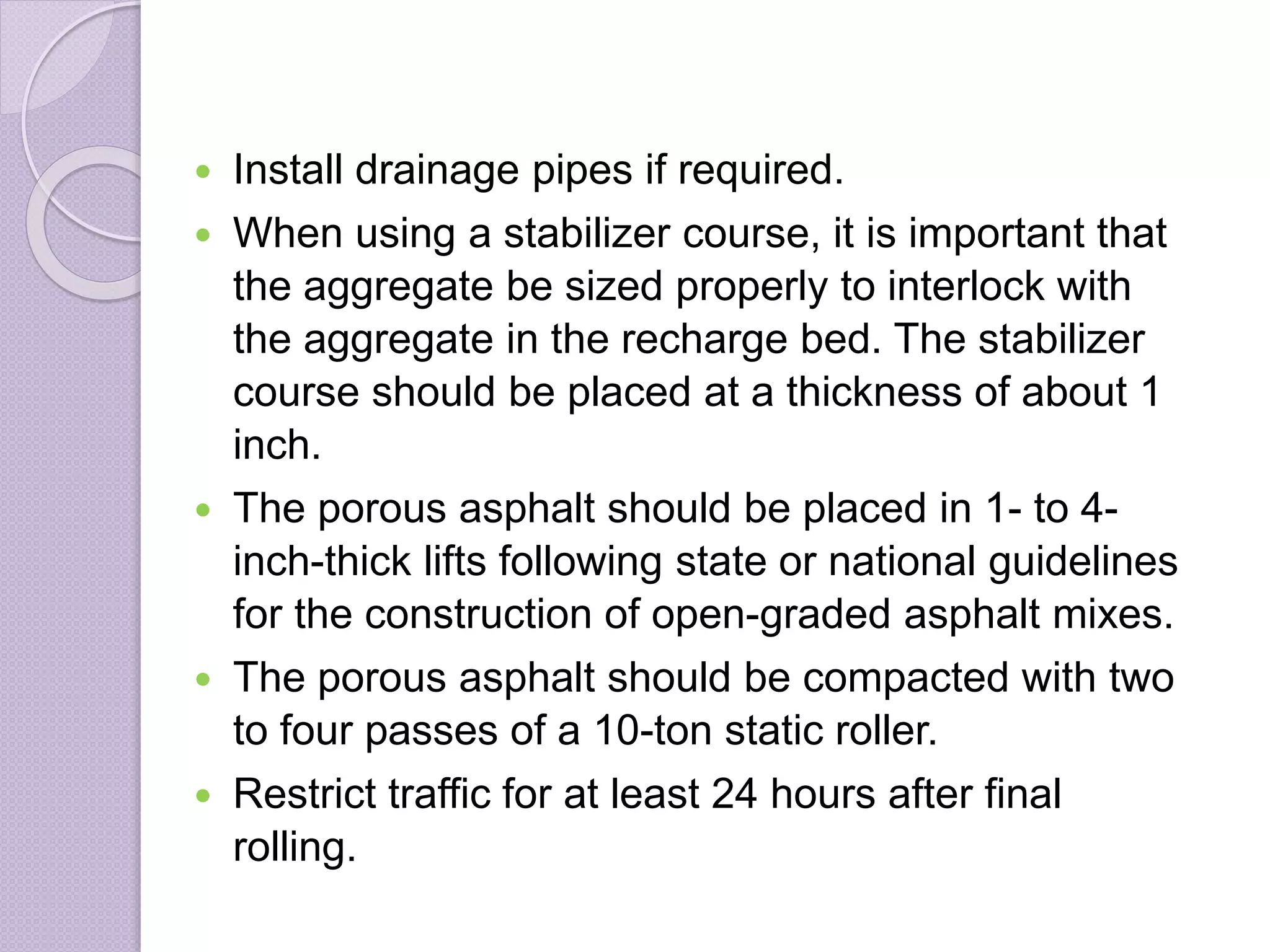 Porous asphalt pavement ppt | PPTX